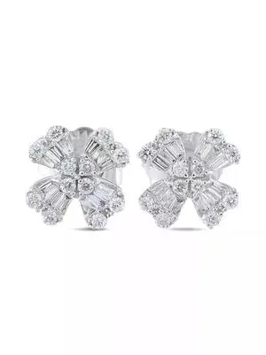 LB EXCLUSIVE 14k White Gold Diamond Stud Earrings