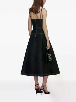 SELF-PORTRAIT Belted Panelled Dress - Blue