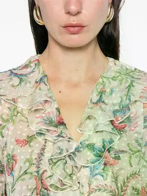 Etro Floral Ruffled Top