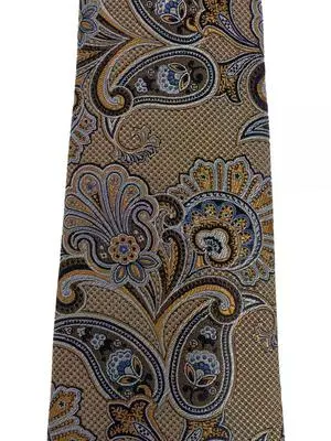 Etro Paisley Silk Tie - Brown