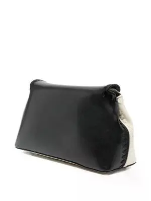 TOTEME T-lock Embroidered Leather Clutch - Neutrals