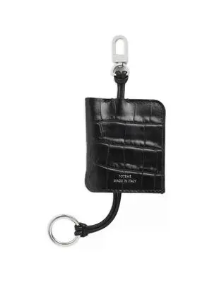 TOTEME Croco-embossed Keyring - Black