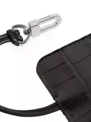 TOTEME Croco-embossed Keyring - Black