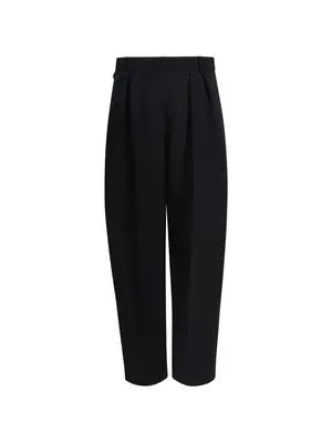 Khaite Dugan Button Pleated Trousers Black