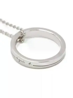 AGNÈS B. Iconic Logo Ring Pendant Necklace
