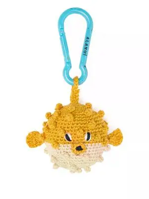 Alanui Puffer Fish Crochet Keyring - Yellow