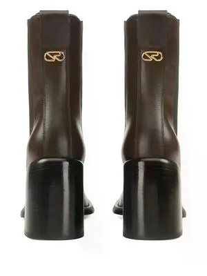 SERGIO ROSSI 80mm Avenue Chelsea Leather Boots - Brown