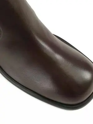 SERGIO ROSSI 80mm Avenue Chelsea Leather Boots - Brown