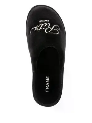 FRAME Embroidered Slippers