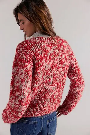 Free People Rosemary Pullover - Scarlet Mint Combo