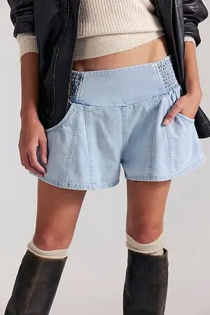 Free People Luna Pull-on Shorts - Water
