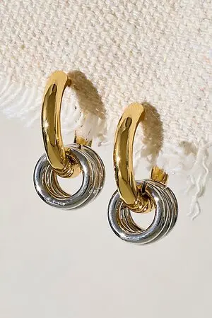BRACHA Arlo Huggie Hoop Earrings - Mixed Metal