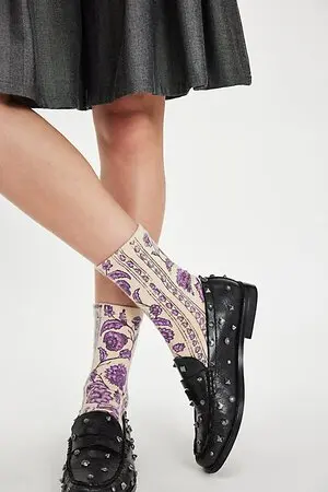 MAGNOLIA PEARL Block Print Crew Socks