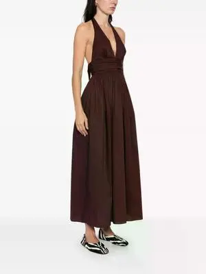 Matteau Halter Plunge Midi Dress - Purple