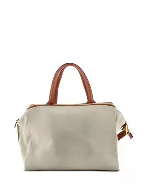 Loewe Double Zip Canvas And Leather Shoulder Bag