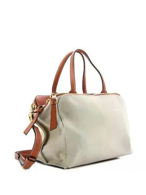 Loewe Double Zip Canvas And Leather Shoulder Bag