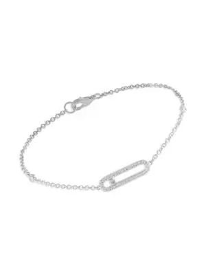 LB EXCLUSIVE 14k White Gold Diamond Chain Bracelet - Silver
