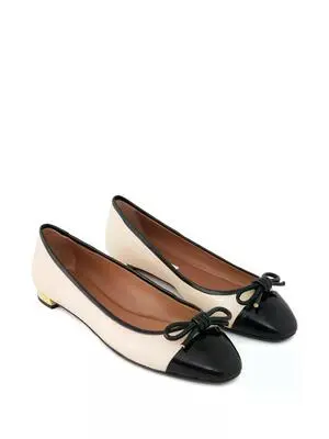 AQUAZZURA Parisina Bow Round-toe Ballet Flats
