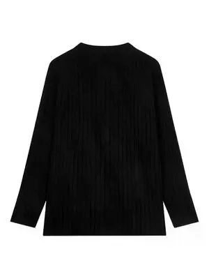STUDIO TOMBOY Ribbed Round-neck Sweater - Black