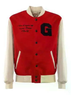 GIULIANO GALIANO Varsity Leather-sleeve Jacket - Red