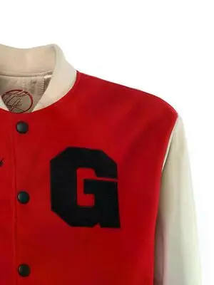 GIULIANO GALIANO Varsity Leather-sleeve Jacket - Red