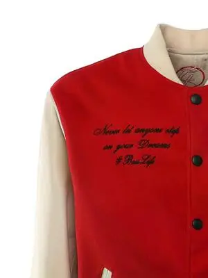 GIULIANO GALIANO Varsity Leather-sleeve Jacket - Red