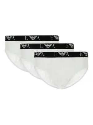 Emporio Armani Logo-detailed Briefs - White