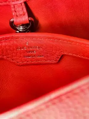 LOUIS VUITTON Capucines Pm Satchel Leather - Red