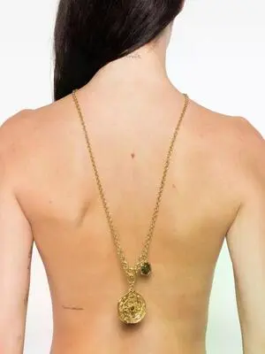 Chloé Coin Jasper Gem Charm Necklace