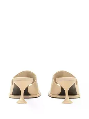 SERGIO ROSSI 60mm Orb Leather Mules - Neutrals