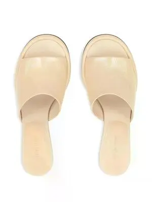 SERGIO ROSSI 60mm Orb Leather Mules - Neutrals