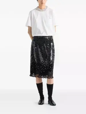 Prada Sequin-embellished Straight Skirt