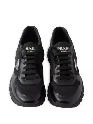 Prada Triangle-logo Sneakers - Black