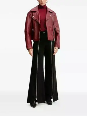 Patrizia Pepe Zip-detail Wide Leg Jeans