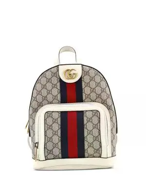 Gucci Ophidia Gg Coated Canvas And Leather Small Backpack - Neutrals