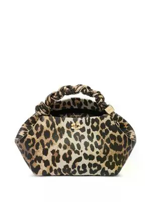 GANNI Small Leopard-print Crossbody Bag With Twisted Handle - Brown