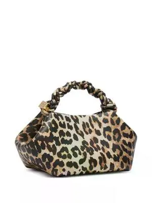 GANNI Small Leopard-print Crossbody Bag With Twisted Handle - Brown