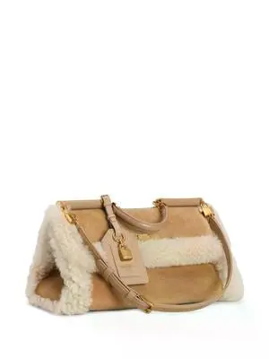 Dolce & Gabbana Top-handle Tote Bag With Shearling Trim
