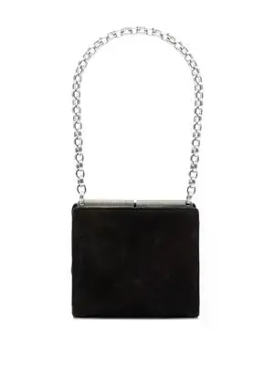 Bottega Veneta 20th Century Suede Frame Clutch With Chain - Brown