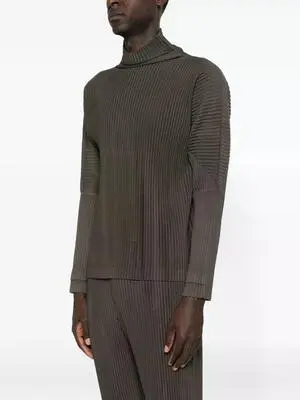 Issey Miyake Pleated Roll-neck Top - Green