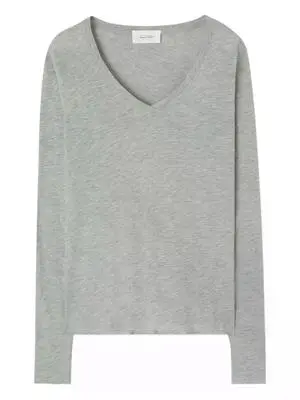 American Vintage Jacksonville V-neck Long-sleeved T-shirt - Grey