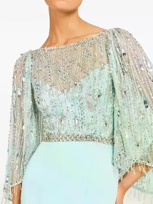 Jenny Packham Wanderlust Embellished Maxi Dress - Blue