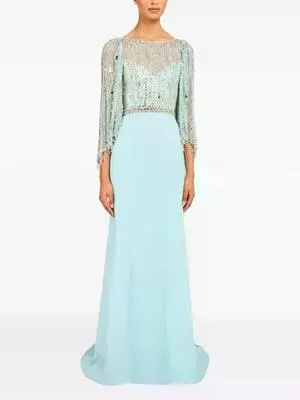 Jenny Packham Wanderlust Embellished Maxi Dress - Blue