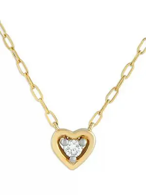 LB EXCLUSIVE 14k Yellow Diamond Heart Pendant Necklace - Gold
