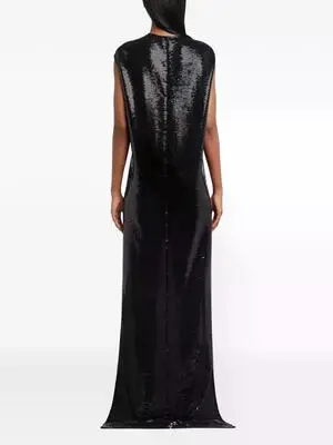 COURREGES Sequin-embellished Asymmetric Dress - Black