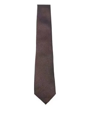 Canali Textured Neck Tie - Brown