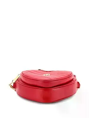 Gucci Interlocking G Heart Quilted Mini Shoulder Bag - Red