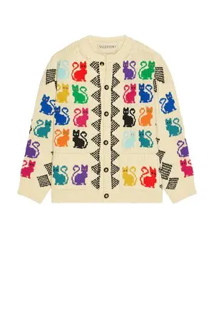 Valentino Garavani Wool Cat Cardigan - Multicolor