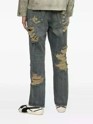 THUG CLUB Distressed Studded Jeans