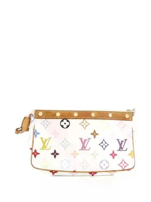 LOUIS VUITTON Pochette Accessoires Monogram Multicolor Clutch Bag - White